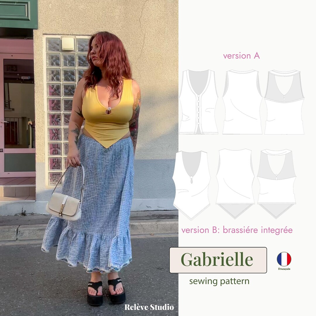GABRIELLE, Built-in Bra Top - PDF PATTERN - Etsy