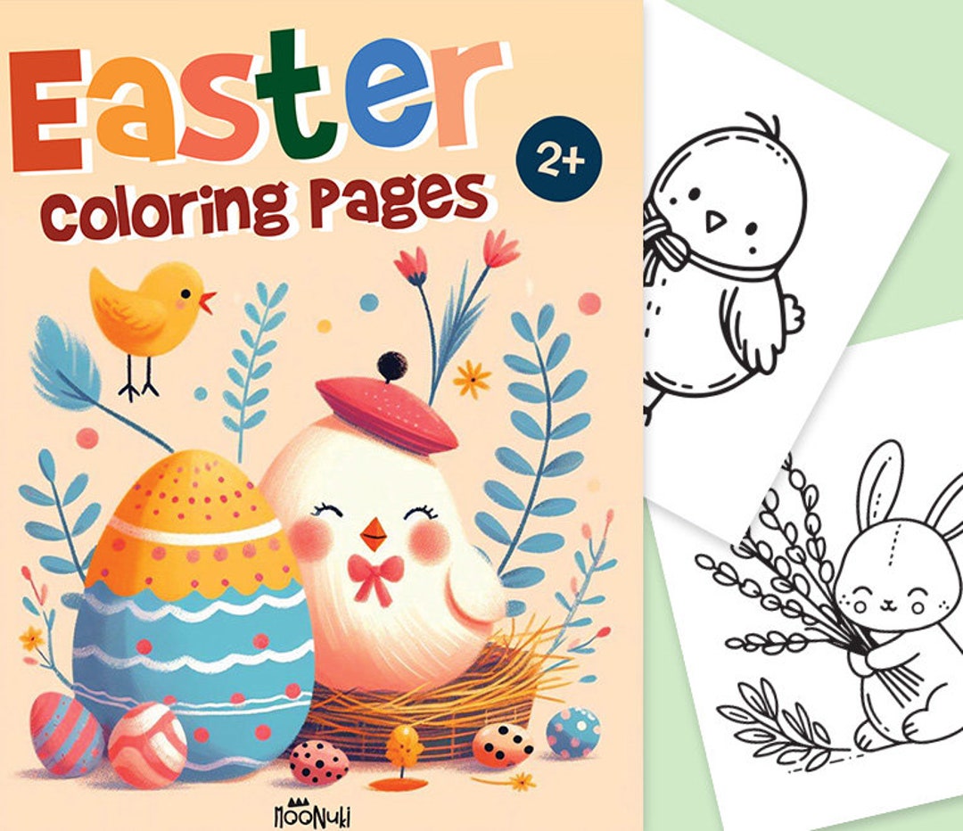 Easter 2: Simple & Big Printable Coloring Book for Toddlers, 20 Easy ...