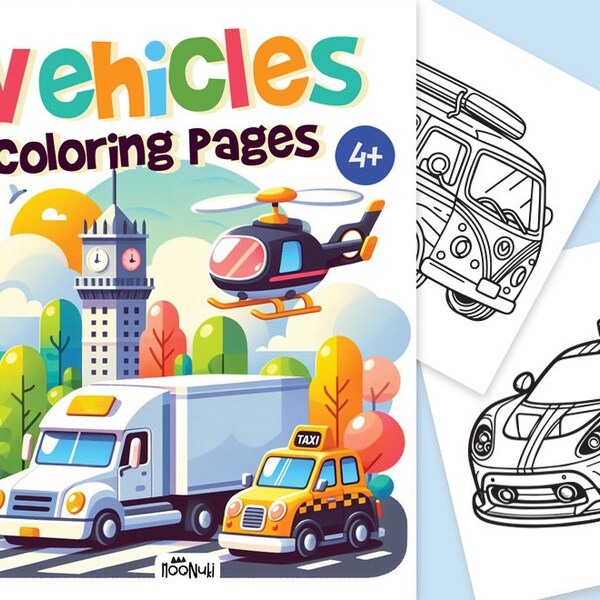 Coloring Page Vehicles - Etsy