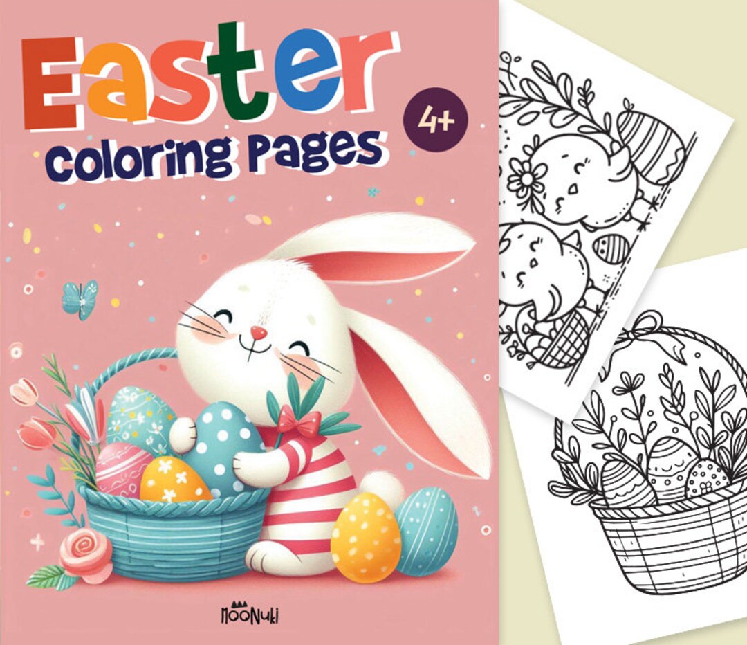 Easter 4+: Cute & Fun Printable Coloring Book for Kids 4-8, 20 ...
