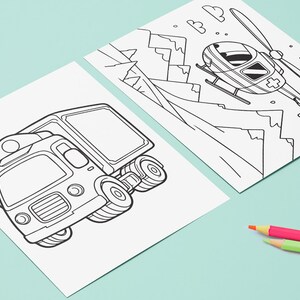 Vehicles 2+: Coloring Pages, 40 Simple and Fun Drawings to Color for ...