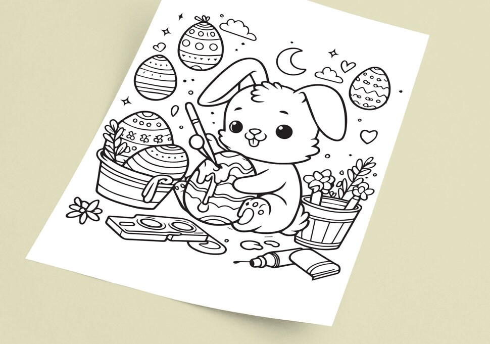 Easter 4+: Cute & Fun Printable Coloring Book for Kids 4-8, 20 ...