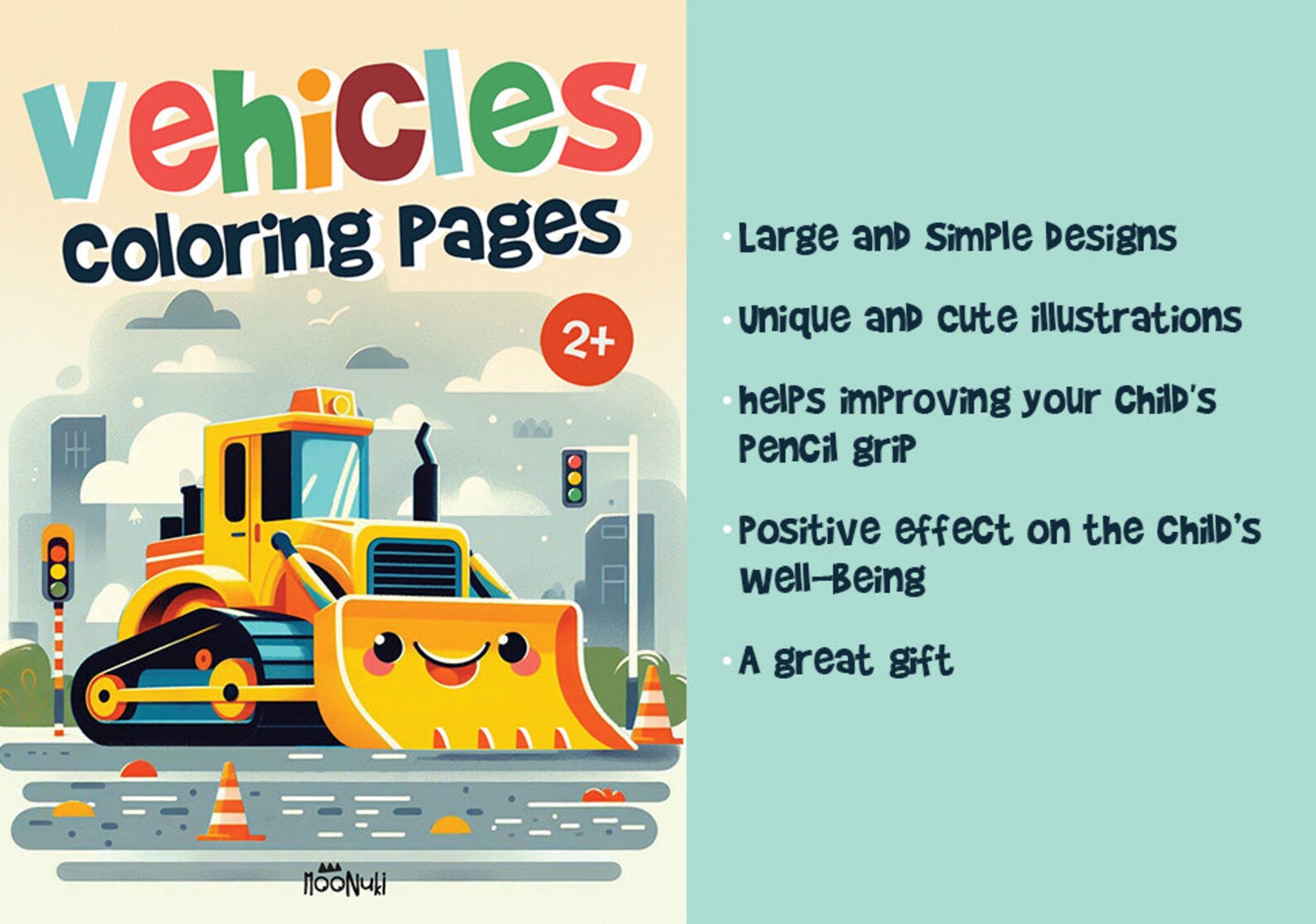 Vehicles 2+: Coloring Pages, 40 Simple and Fun Drawings to Color for ...