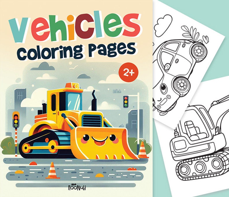Vehicles 2+: Coloring Pages, 40 Simple and Fun Drawings to Color for ...