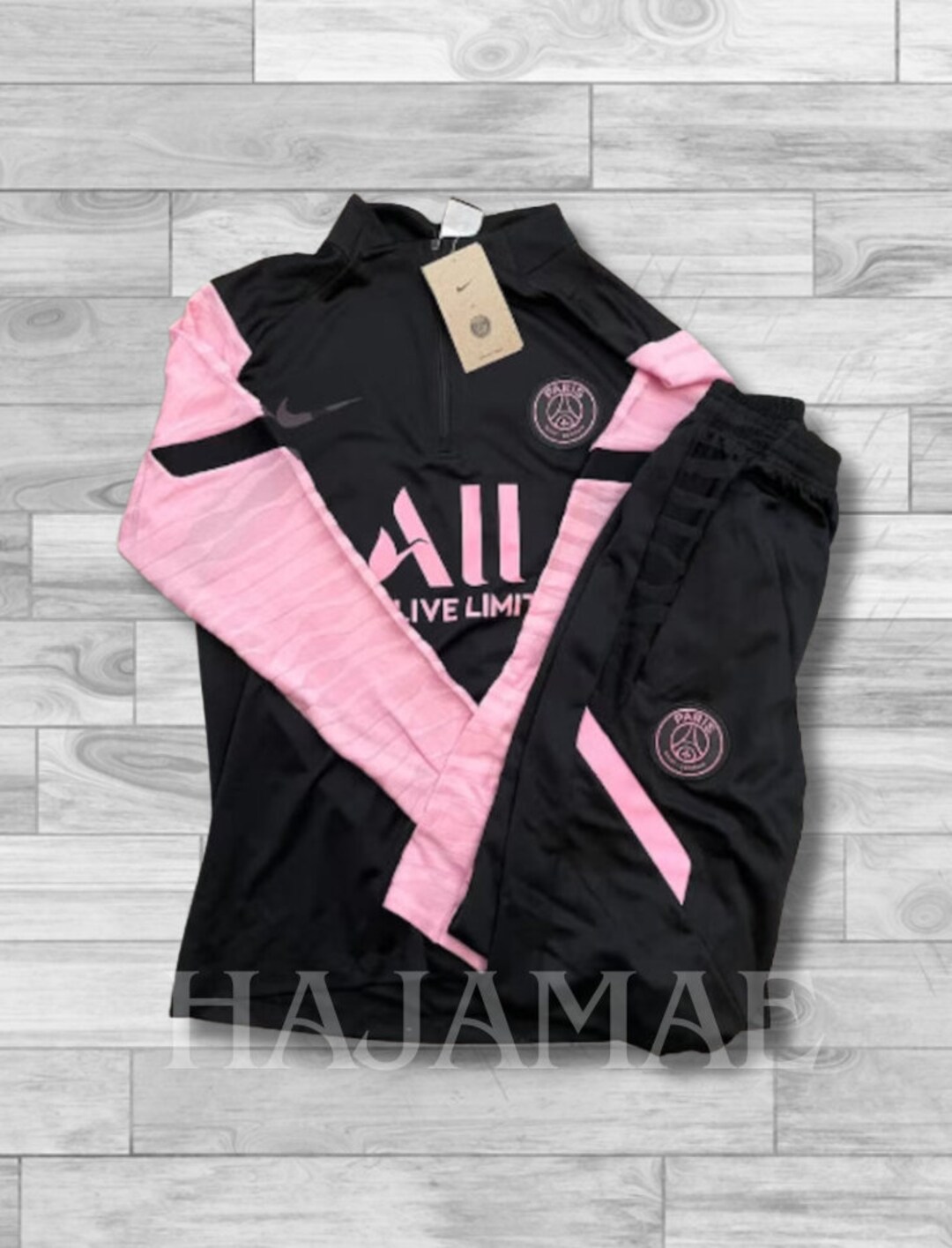 2021 2022 PSG 1/4 Zip Tracksuit Dri Fit Pink Black - Etsy