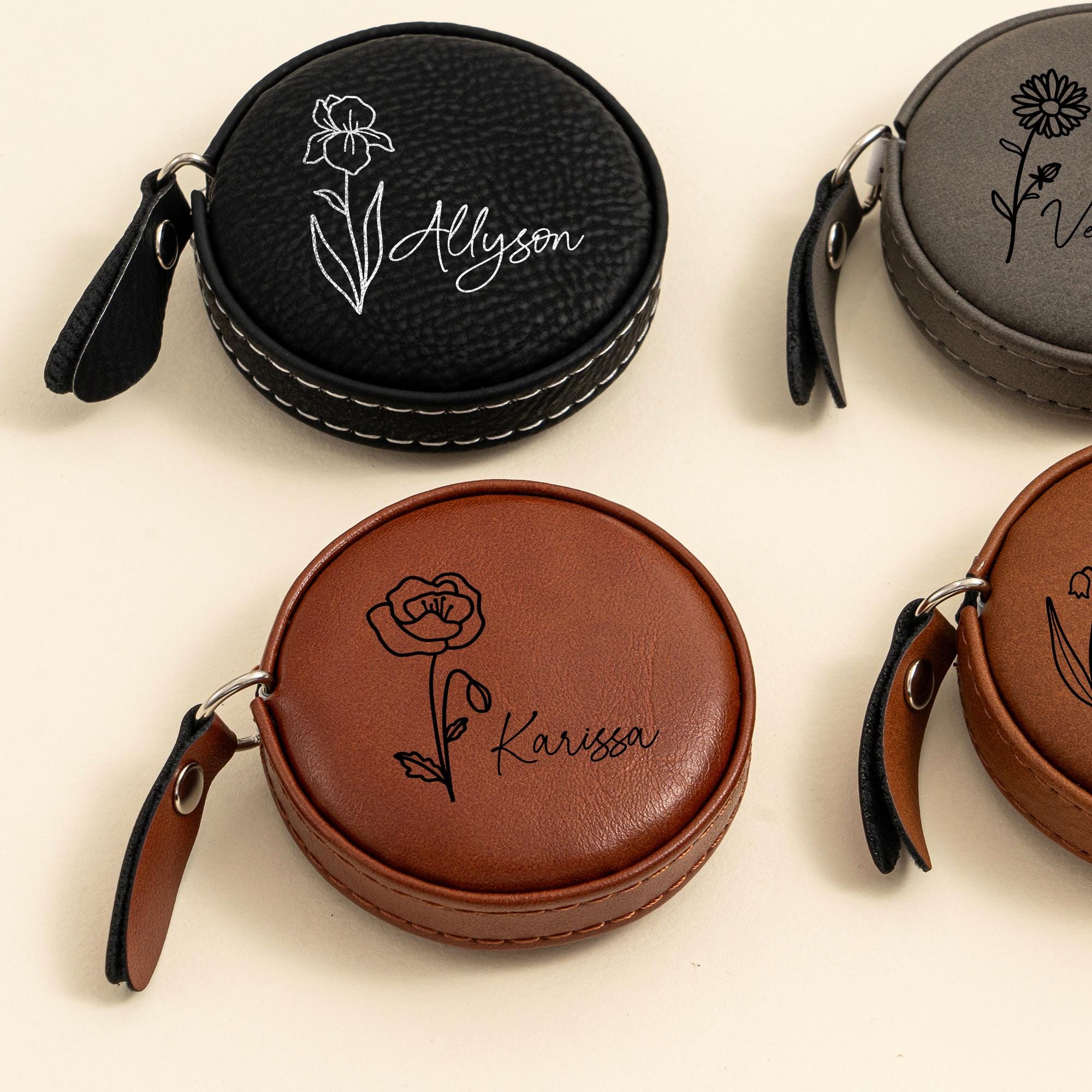 Personalised Pocket Tape Measure With Birth Month Flower, Portable ...