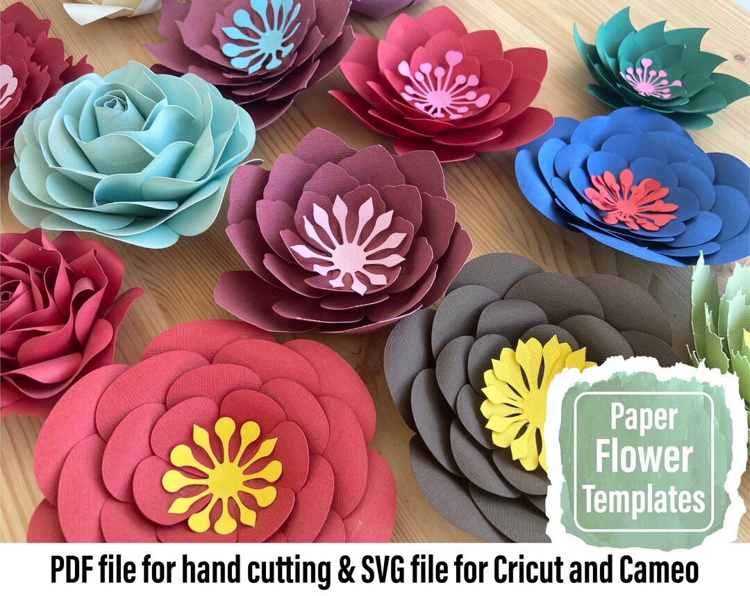 Paper Flower Template and SVG for Hand Cutting and Cricut - Etsy