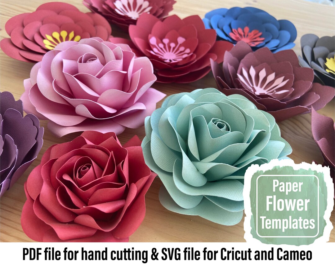 Paper Flowers Wall Decor Template, DIY Paper Flower Backdrop SVG ...