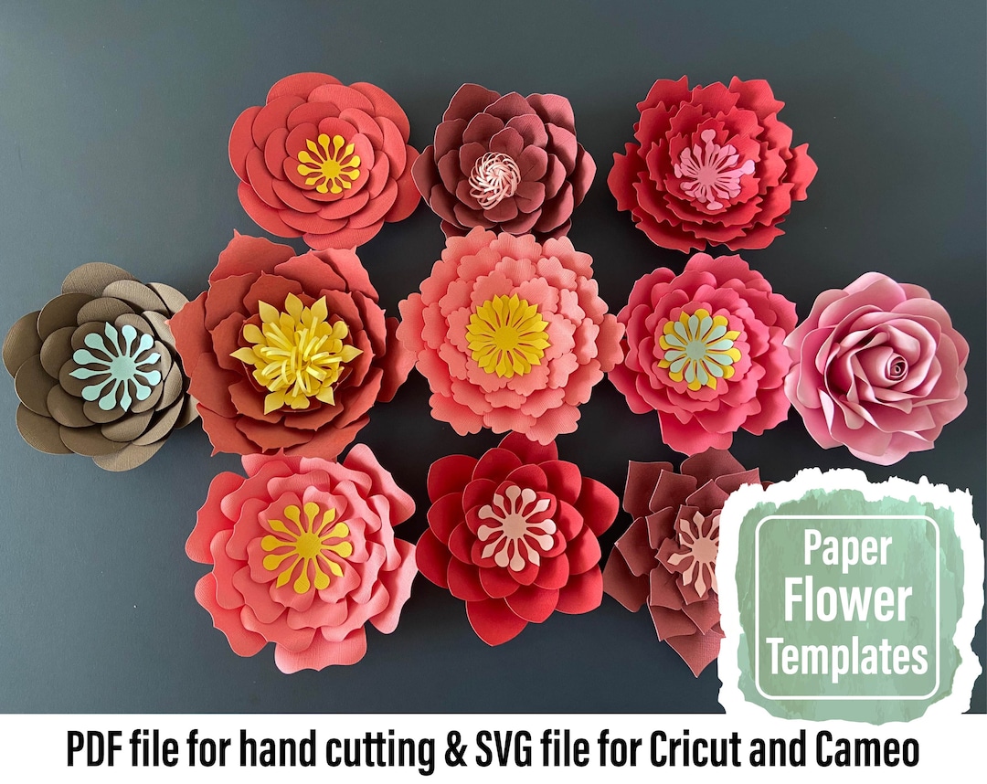 Flower Svg, INSTANT DOWNLOAD, Paper Flower Template, Cut Files, Petal ...