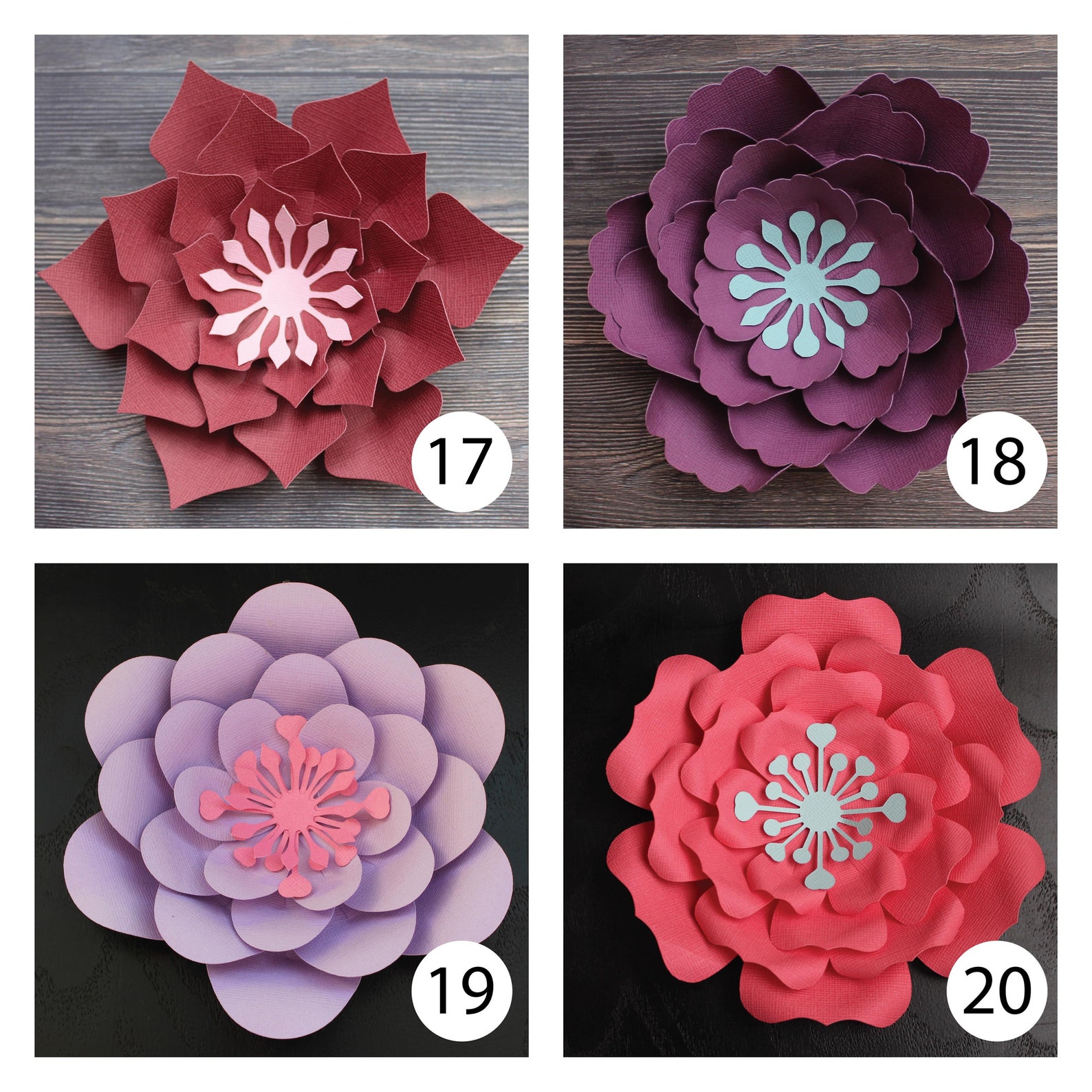 SVG-PDF-PNG Paper Flower. Pdf Leaves Template. Svg Leaves - Etsy