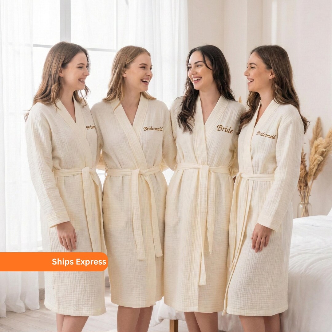 Bridesmaid Proposal Cotton Gauze Kimono Robe, Personalized Butter ...