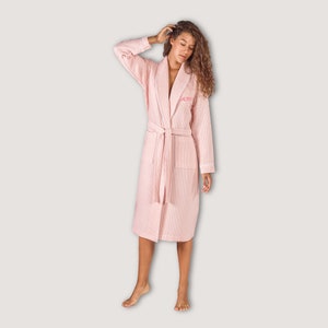 White Custom Waffle Robe Personalized Waffle Bathrobe Embroidered Robe ...