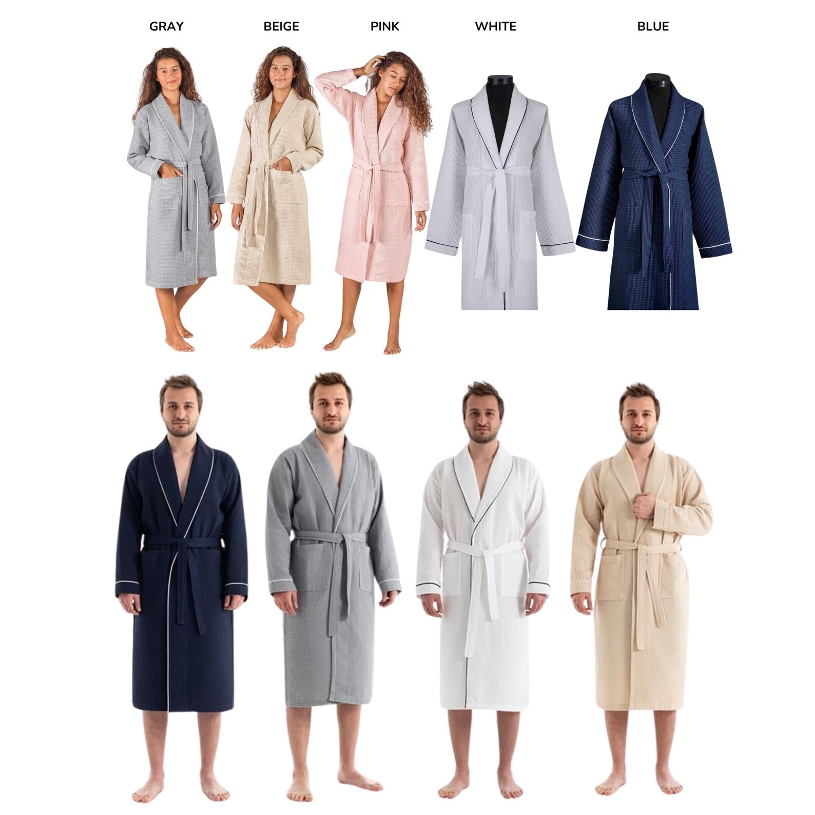 Matching Couple Robe, Year Anniversary Waffle Robes for Couples, Mr and ...