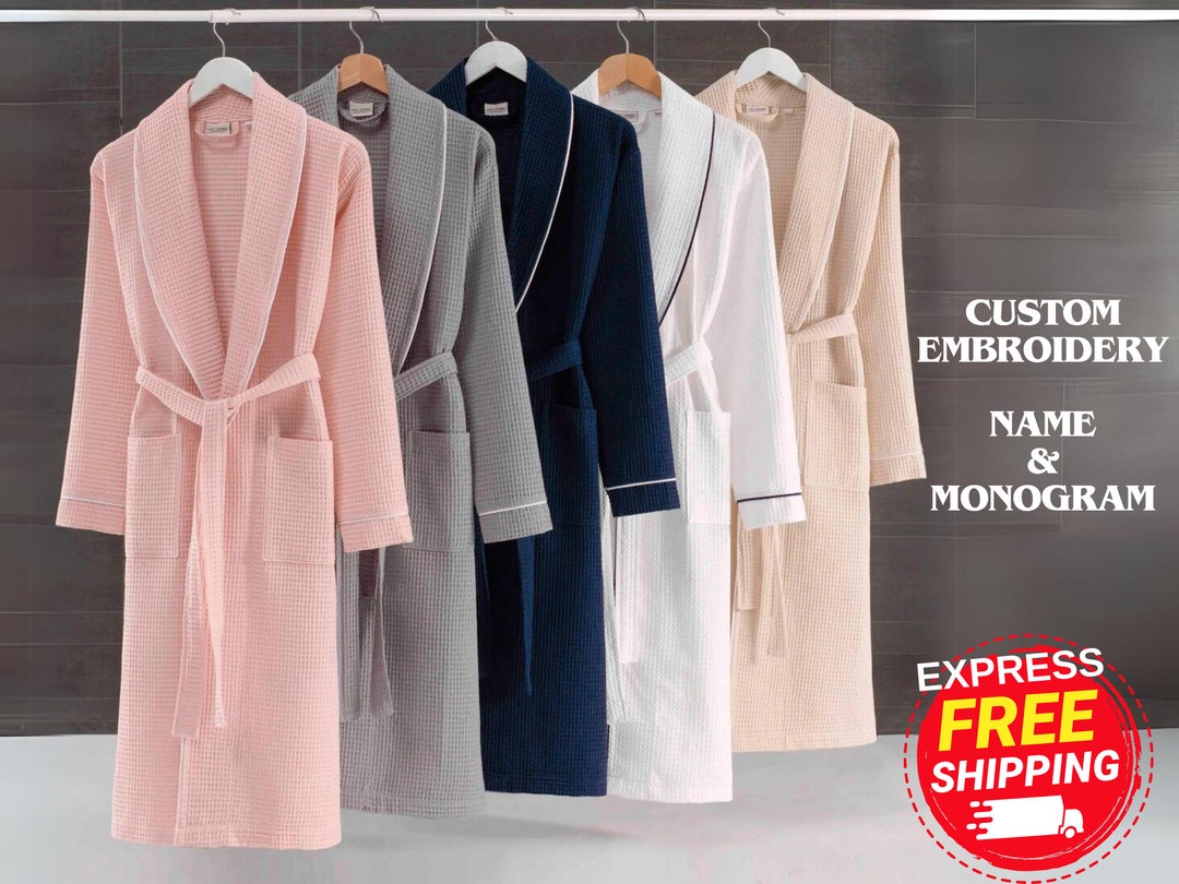 Personalized Waffle Robe Custom Bathrobe Bridesmaid Robes Bridal Robes ...