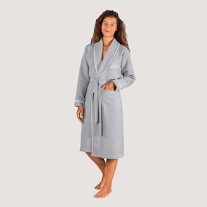 White Custom Waffle Robe Personalized Waffle Bathrobe Embroidered Robe ...