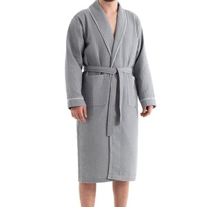 Custom Waffle Robes for Women and Men Gray Pink Navyblue White Beige ...