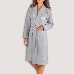 Embroidered Robe With Name Custom Waffle Robe Personalized Waffle ...