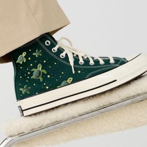 Custom Embroidered Converse Turtle, Custom Sea Turtle Shoes, Converse ...