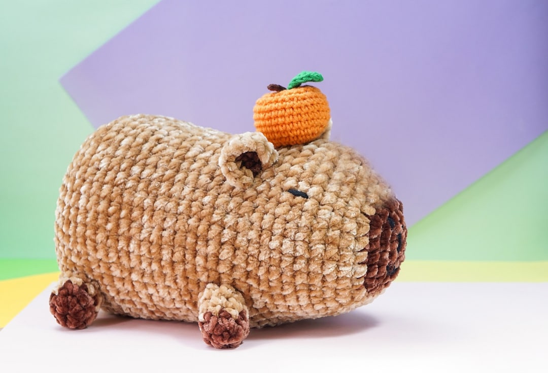 Capybara Soft Plushies Crochet Pattern, Soft Lying Cabybara Doll ...