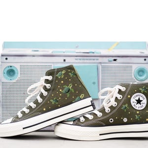 Custom Embroidered Converse Turtle, Custom Sea Turtle Shoes, Converse ...