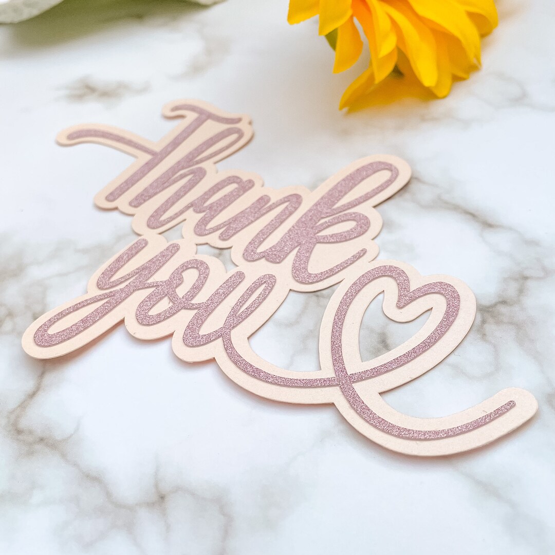 Glitter and Pearl Card "thank You" Cake Topper - Etsy