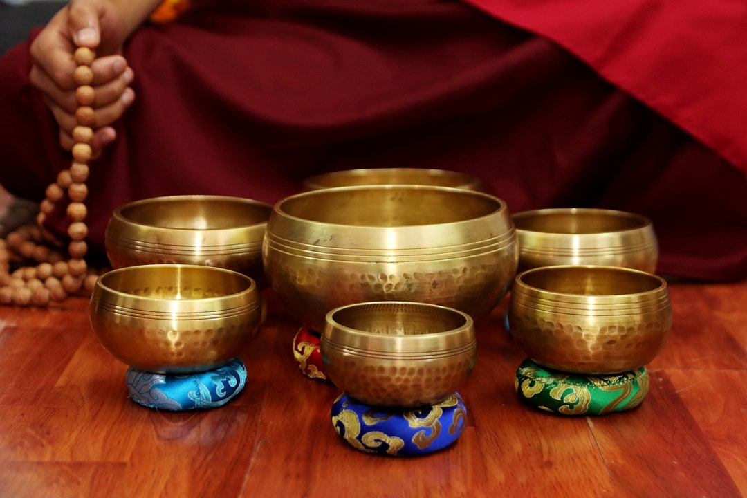 Spiritual Gulpa Set of Seven Singing Bowls From Nepal-meditation Bowl ...