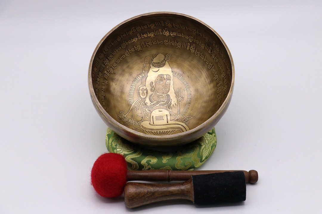 Spiritual 10 Inches Special Lord Shiva Carving Singing Bowl From Nepal ...