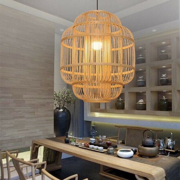 Rattan Chandelier - Etsy