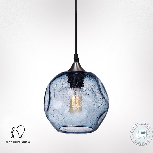 Blown Glass Pendant Light - Etsy