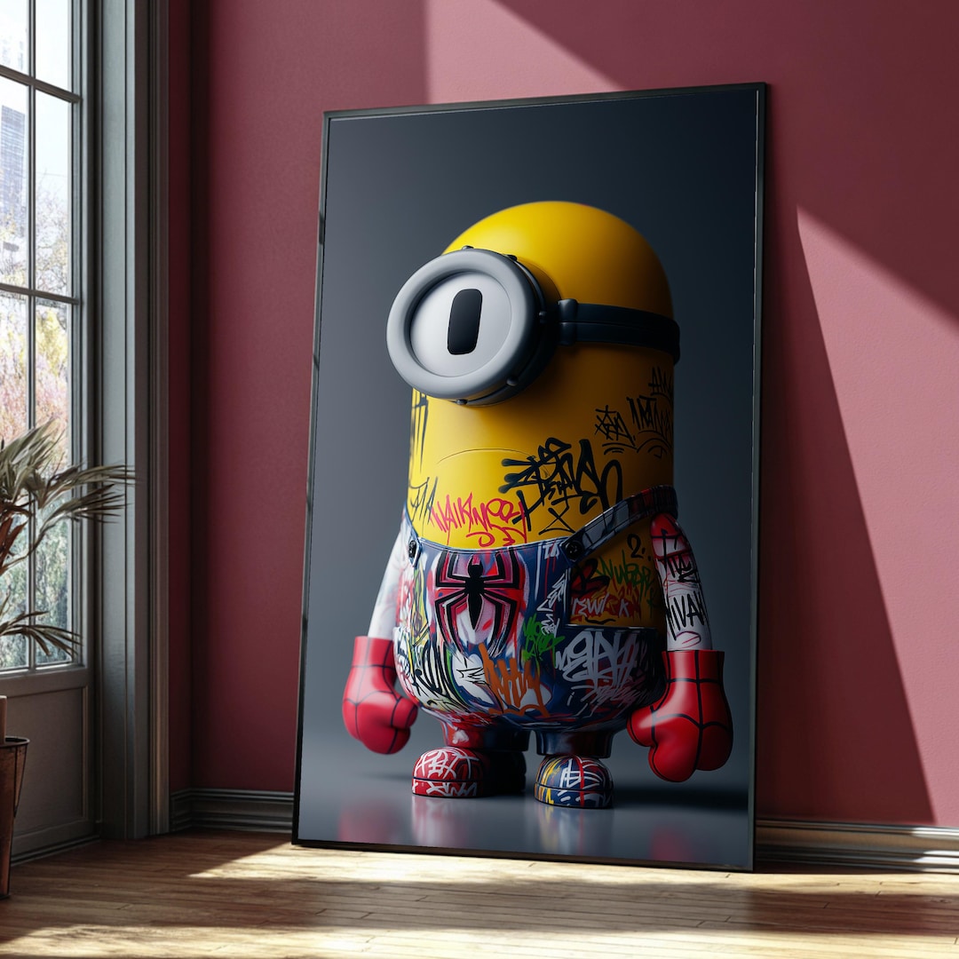 Graffiti Minion Canvas, Street Art Pop Culture, Kids Room Decor - Etsy