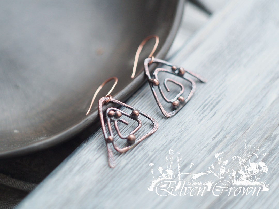 Triangle Earrings Life Symbol Amulet Life Triangle Spiral - Etsy