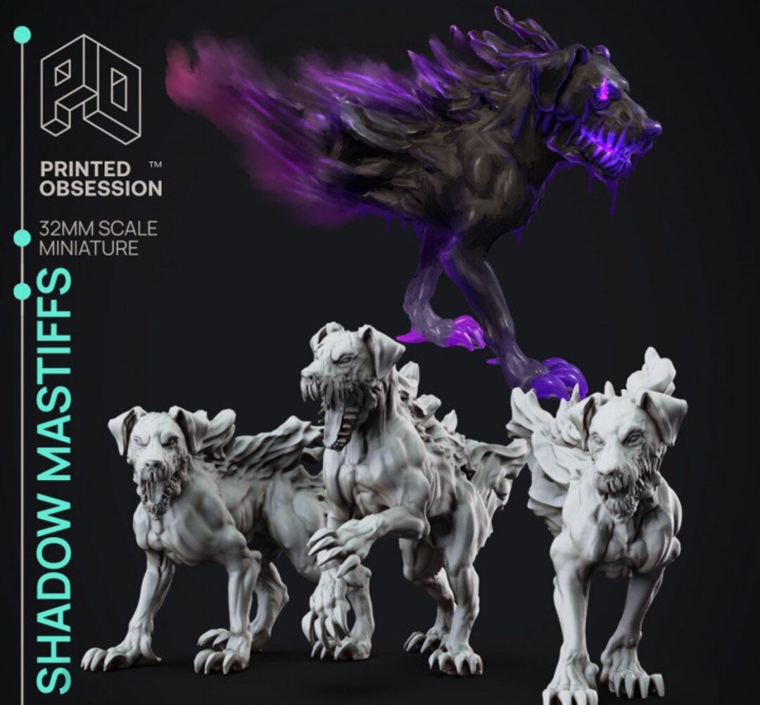 Shadow Mastiffs Feywild Vs Shadowfell Miniature Tabletop - Etsy