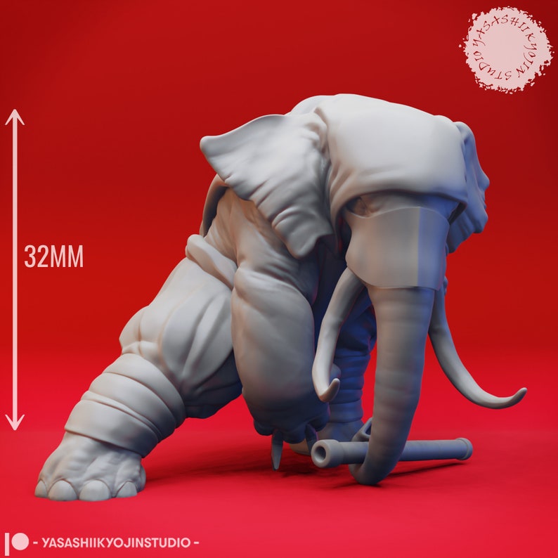 Loxodon Four Types 3254mm Miniature Tabletop Gaming Etsy 