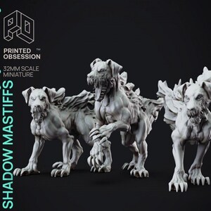 Shadow Mastiffs Feywild Vs Shadowfell Miniature for Tabletop Gaming by ...