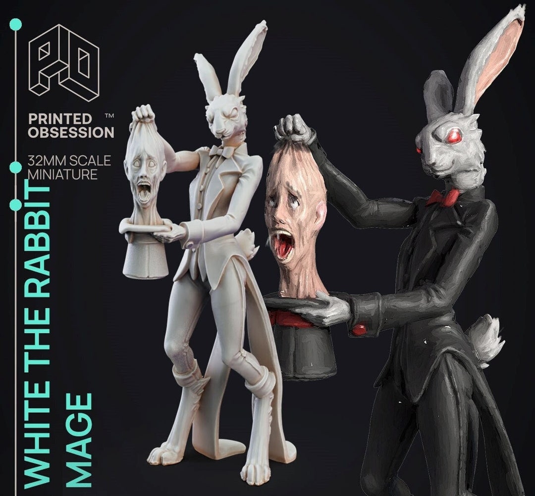 White Rabbit Mage Miniature Freakshow Cirkus Tabletop Gaming Printed ...