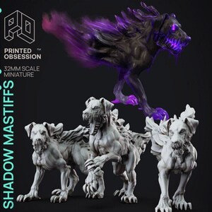 Shadow Mastiffs Feywild Vs Shadowfell Miniature for Tabletop Gaming by ...