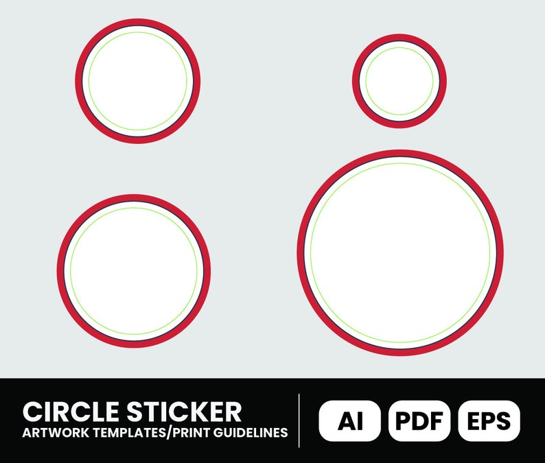 4 Circle Template, Blank Sticker Template, Circle Label Template ...