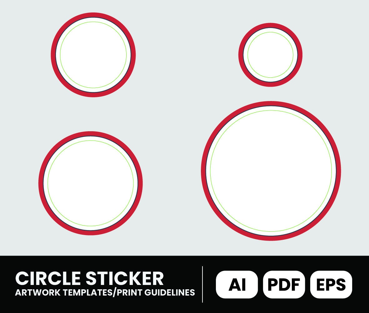 4 Circle Template, Blank Sticker Template, Circle Label Template ...