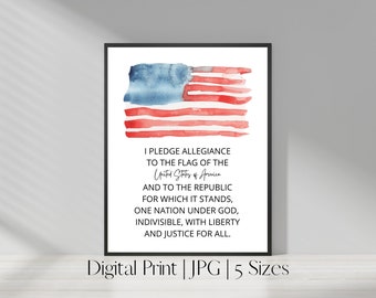 Pledge of Allegiance Printable Classroom Wall Art Recite Pledge ...