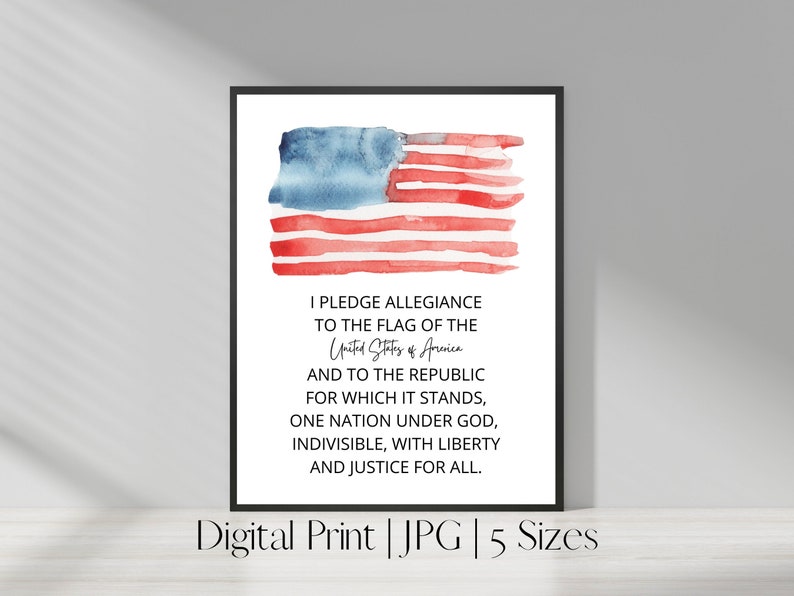 Pledge of Allegiance | Printable | Wall Art | USA Decor | Classroom ...