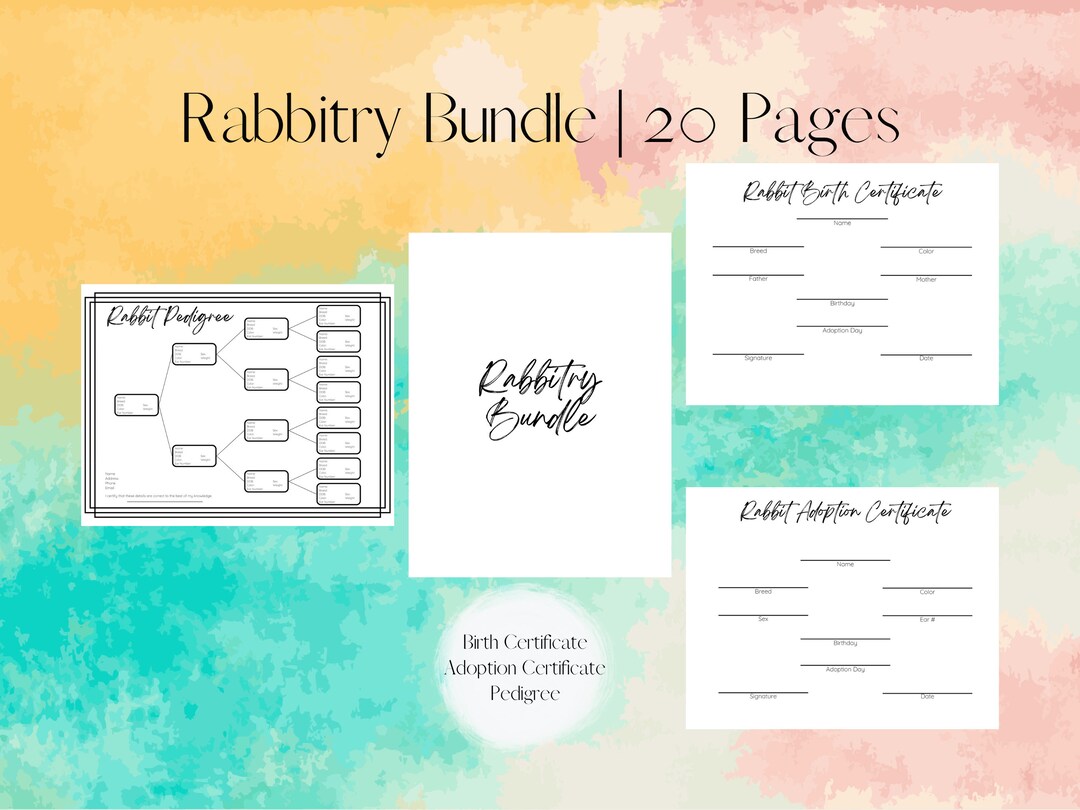 Printable Rabbitry Bundle Ultimate Rabbitry Record Keeping Instant ...