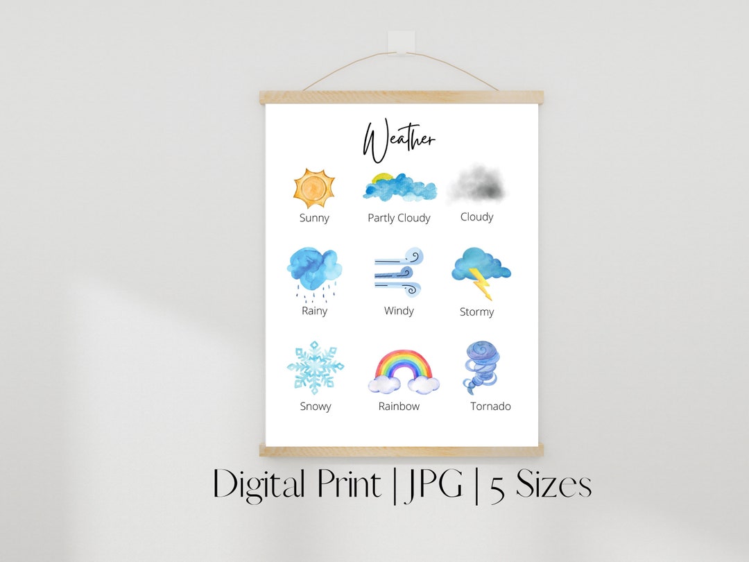 Weather Print Digital Print Instant Download Homeschool Classroom ...