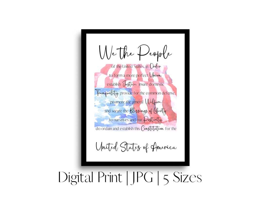 We the People Patriotic Digital Download Homeschool Classroom Printable ...