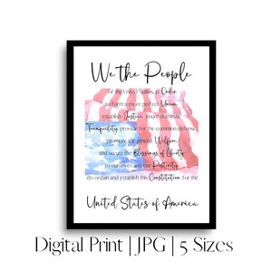 We the People Patriotic Digital Download Homeschool Classroom Printable ...