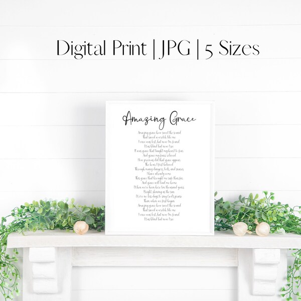 Amazing Grace Print - Etsy