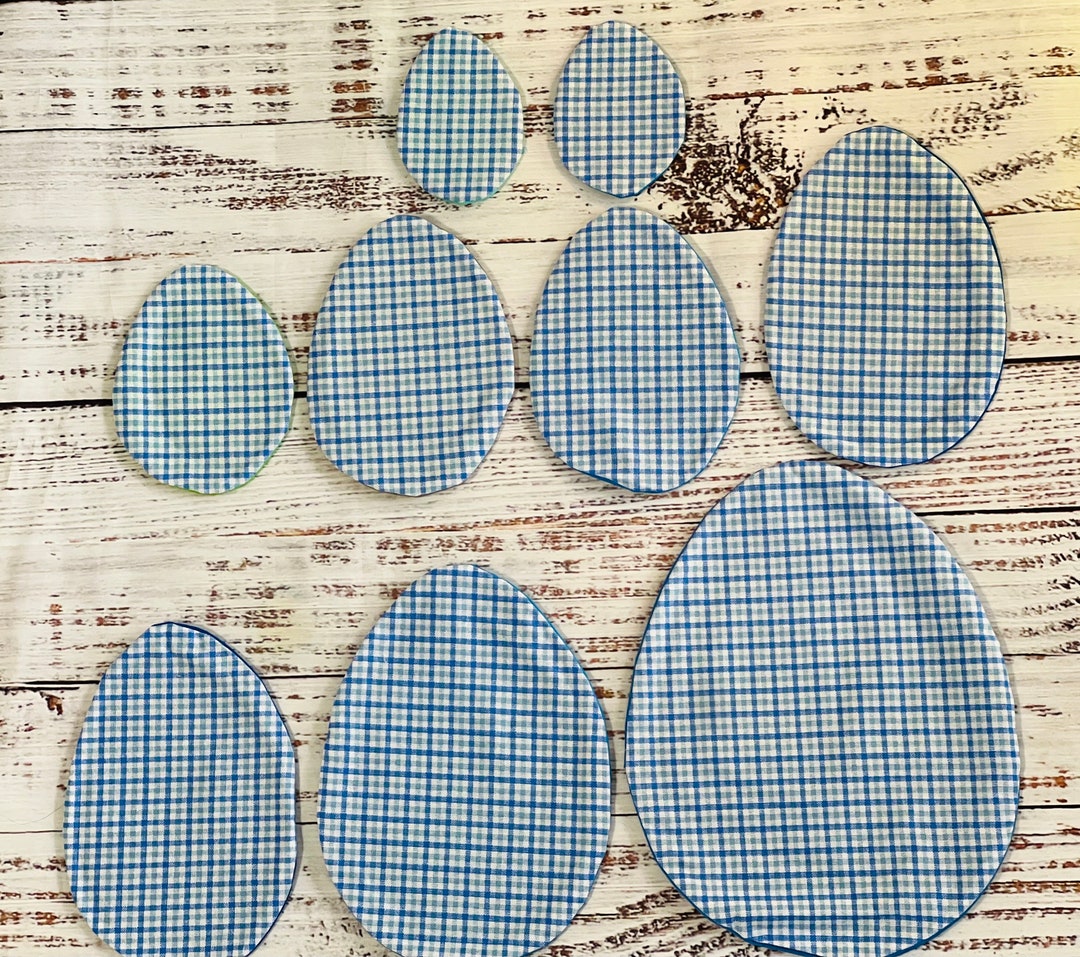 Easter Eggs | Fillable | Reusable | Fabric Eggs | Blue Plaid - Etsy