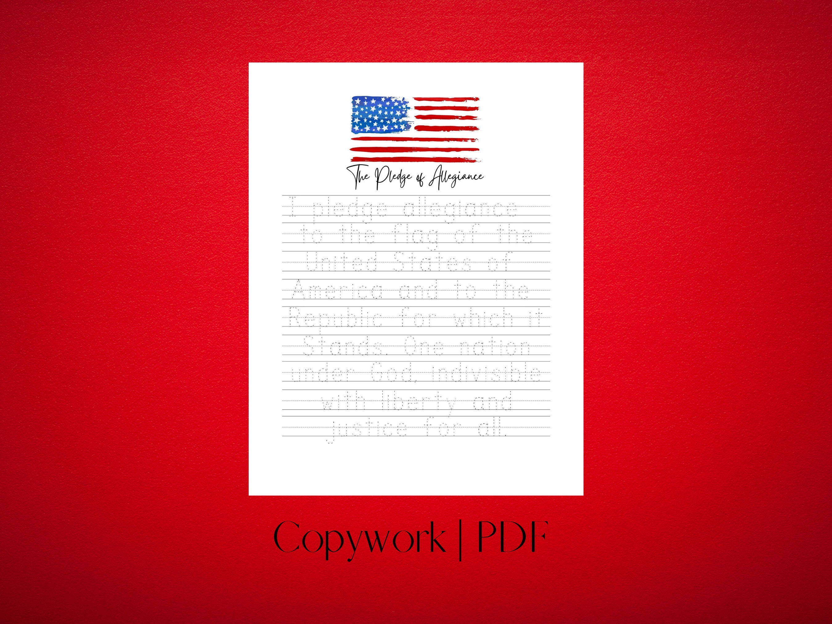 Copywork Pledge of Allegiance Circle Time Morning Basket Homeschool ...