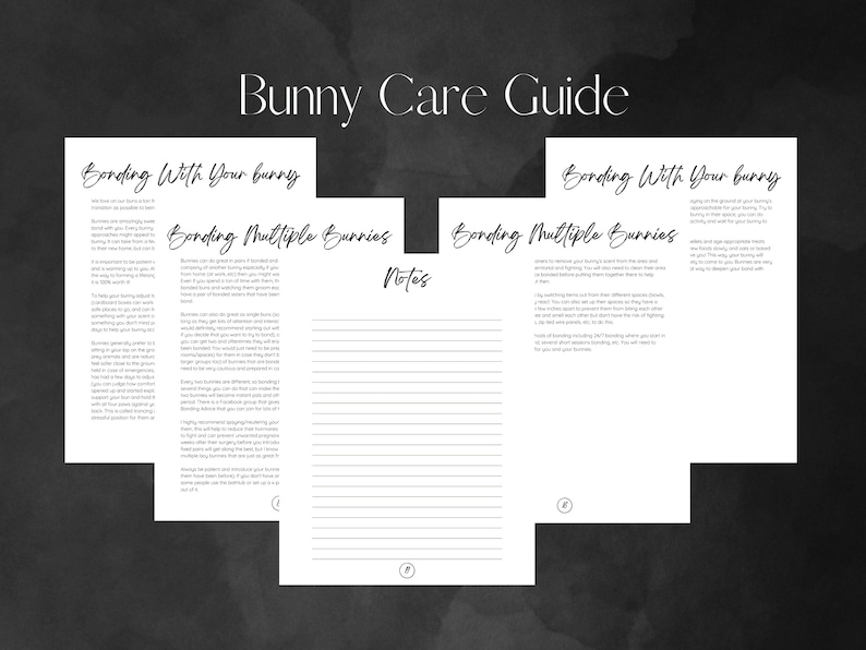 Editable Bunny Care Guide Rabbit Care Guide Digital Download 20 Pages ...