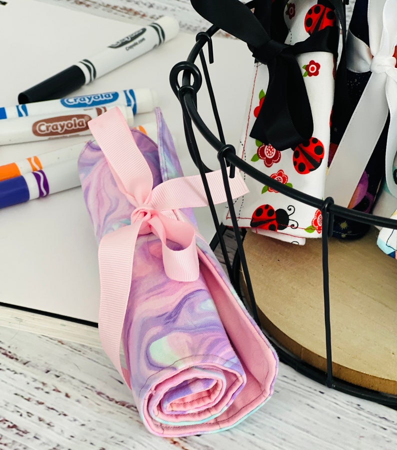Crayon & Marker Roll Geometric Roll up Art Case - Etsy