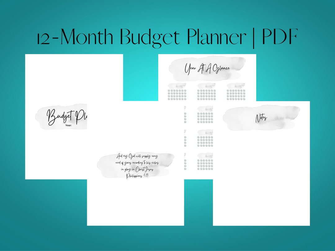 12-month Budget Planner Digital Download - Etsy